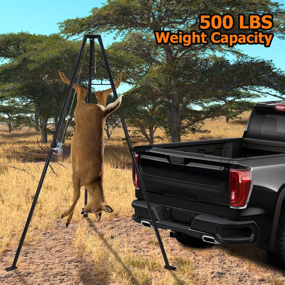 Deer Hanger for Skinning 500 LBS Deer Hoist Tripod With Lifting Winch ...