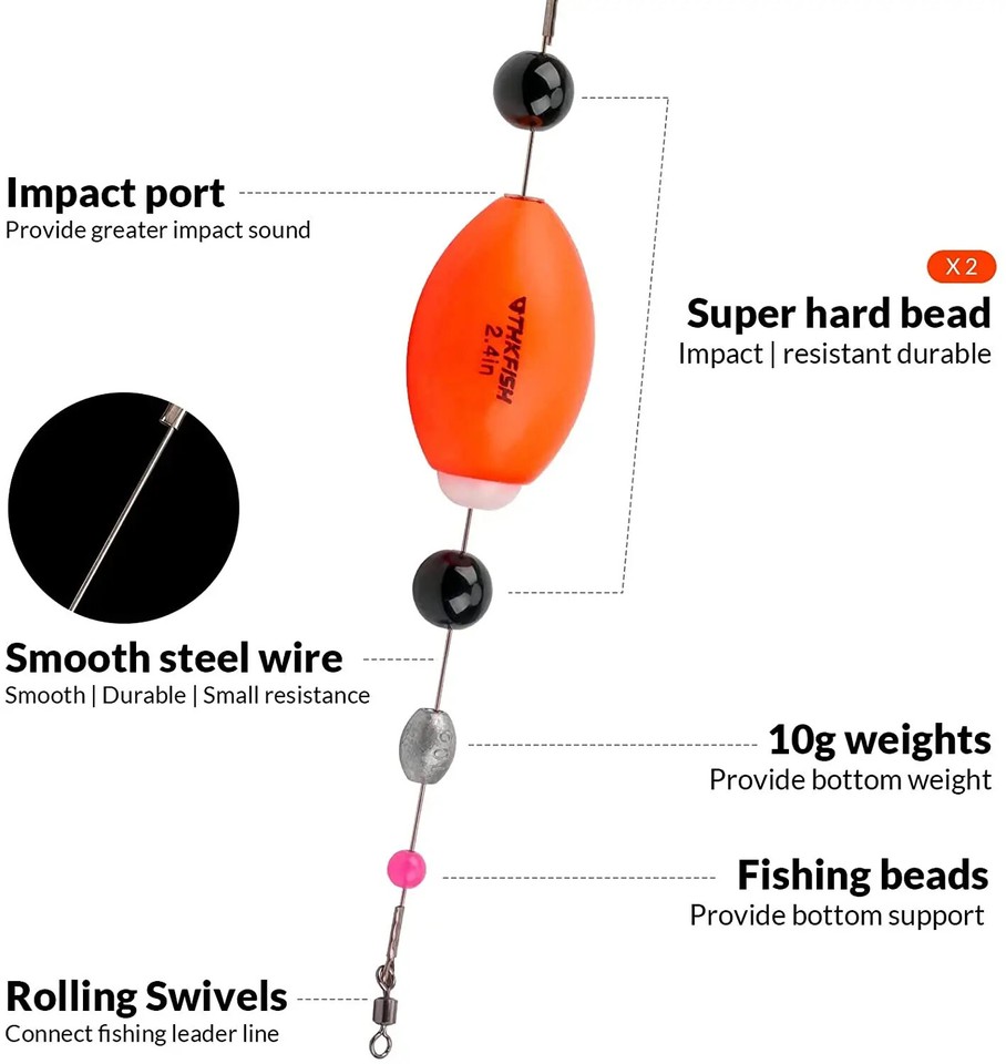 Fishing Floats Bobbers for Float Rig Rattle Popping Cork Weighted ...