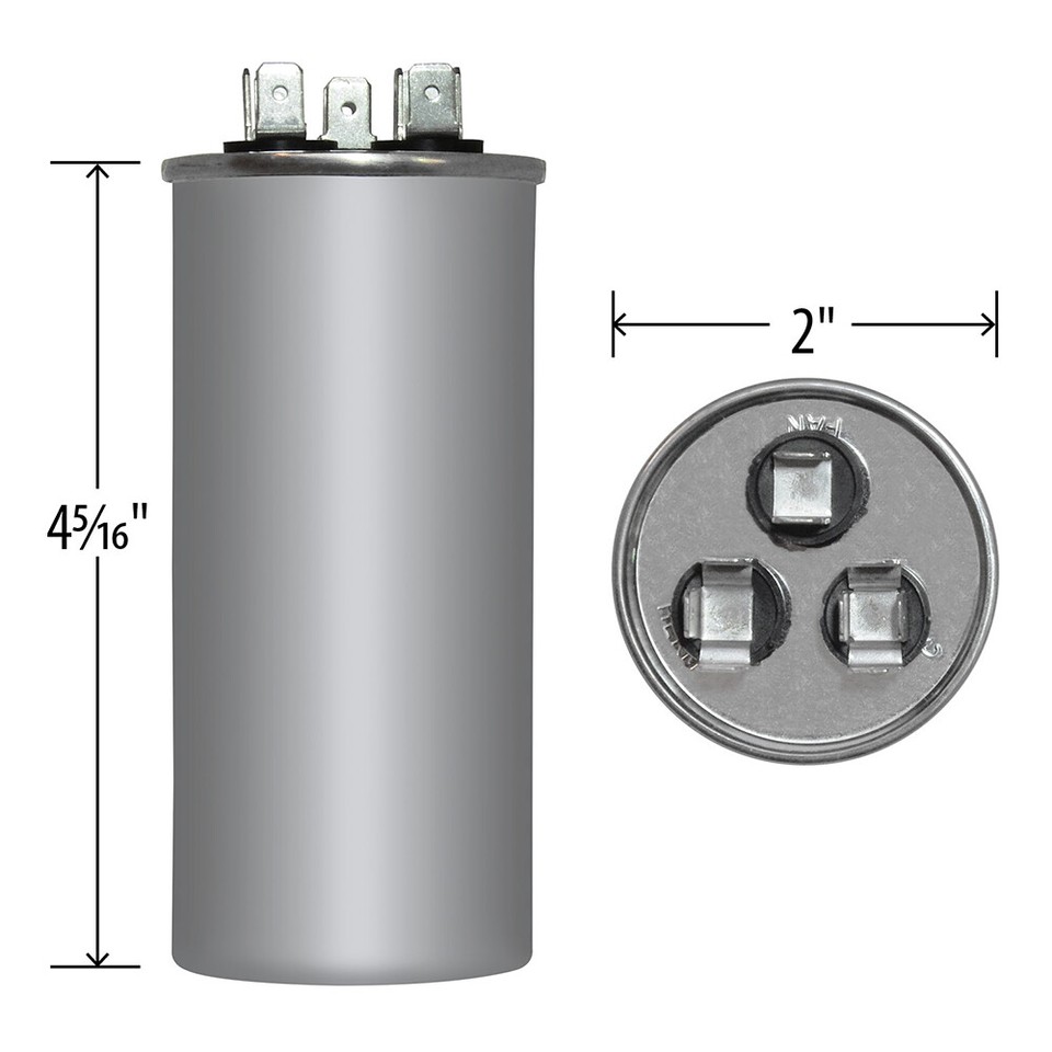 40+5 uf MFD 440V VAC ROUND Capacitor SFCAP40D5440R replaces C3405R ...