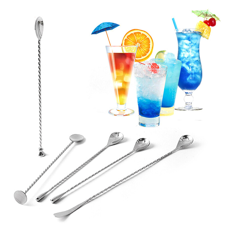 30/40cm Stainless Steel Spiral Pattern Stir Spoon Bar Tool Bar Cocktail ...
