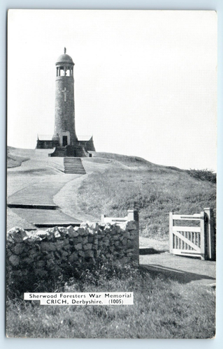 POSTCARD CRICH - DERBY DERBYSHIRE - SHERWOOD FORESTERS WAR MEMORIAL ...