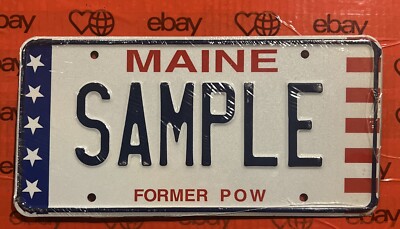 LICENSE PLATE Maine Hard To Get Sample Former POW | eBay