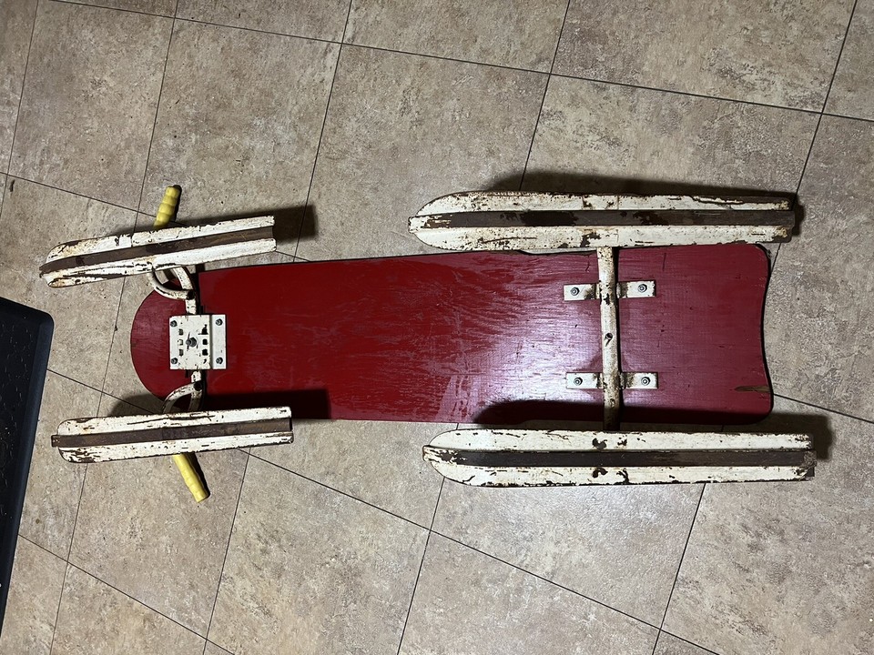 Atomic Era Space Rocket Sled XS-17 with Orbit Control Sled 1950’s Red ...