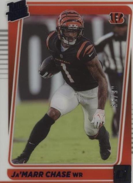 2021 Panini Clearly Donruss - Rated Rookie Ja'Marr Chase #63 Blue /99 ...