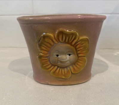Vintage Anthropomorphic Flower Small Pink Planter | eBay
