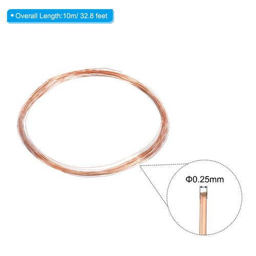 32.8' Solid Bare Copper Wire 30# 99.9% Pure Copper Wire 0.25mm Soft Beading Wire | eBay