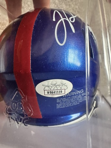 NEW YORK GIANTS JASON PINNOCK AUTOGRAPHED SIGNED SPEED MINI HELMET JSA ...