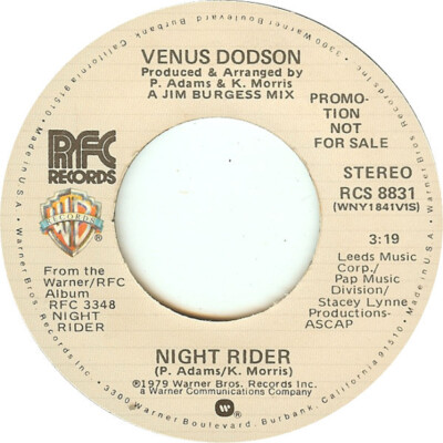 Venus Dodson - Night Rider (7", Promo) | eBay