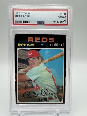1971 Topps PETE ROSE #100 Freshly Graded PSA 2 Good MLB Cincinnati Reds ...