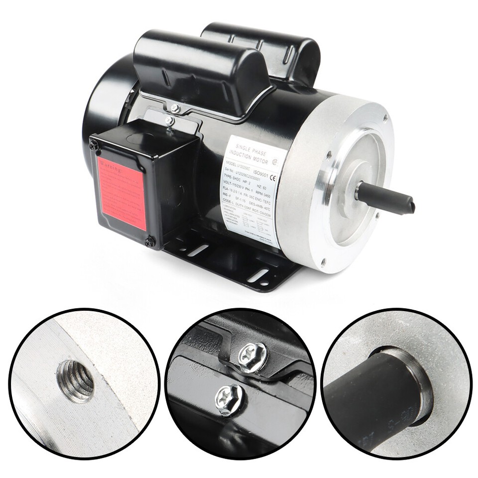 2HP 3450RPM General Purpose Motor 115/230V Electric Motor 56C Single ...