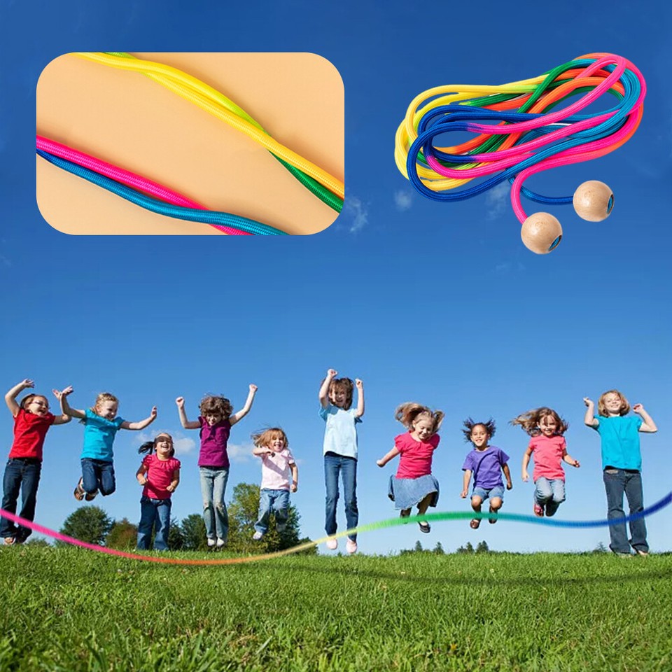 5m Rainbow Long Rope Multiplayer Jump Rope Adjustable Length for ...