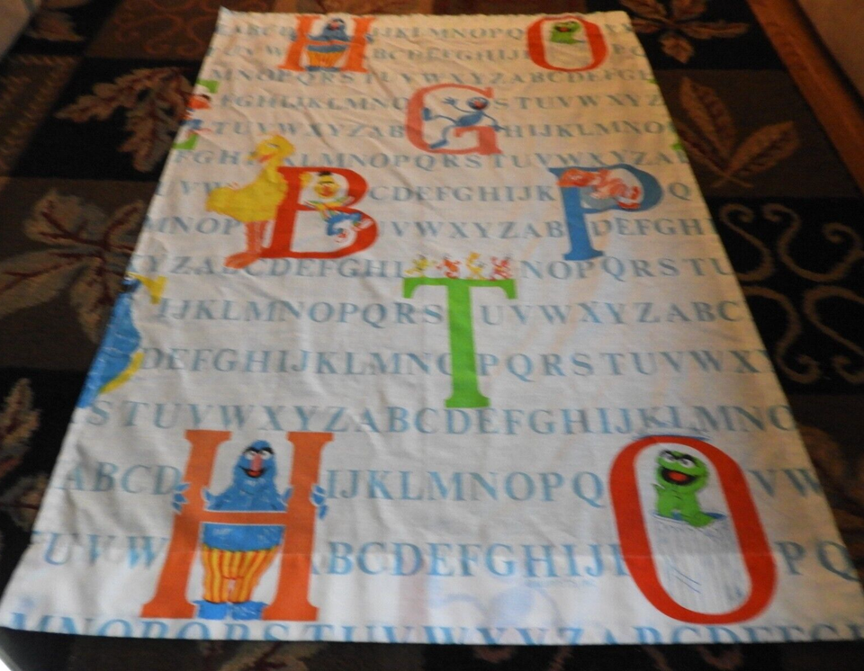 SESAME STREET Muppets ABC Curtains Panels 44" x 31" Set of 2 Vintage | eBay