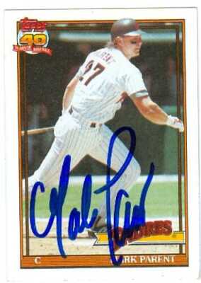 Mark Parent autographed Baseball Card (San Diego Padres) 1991 Topps ...