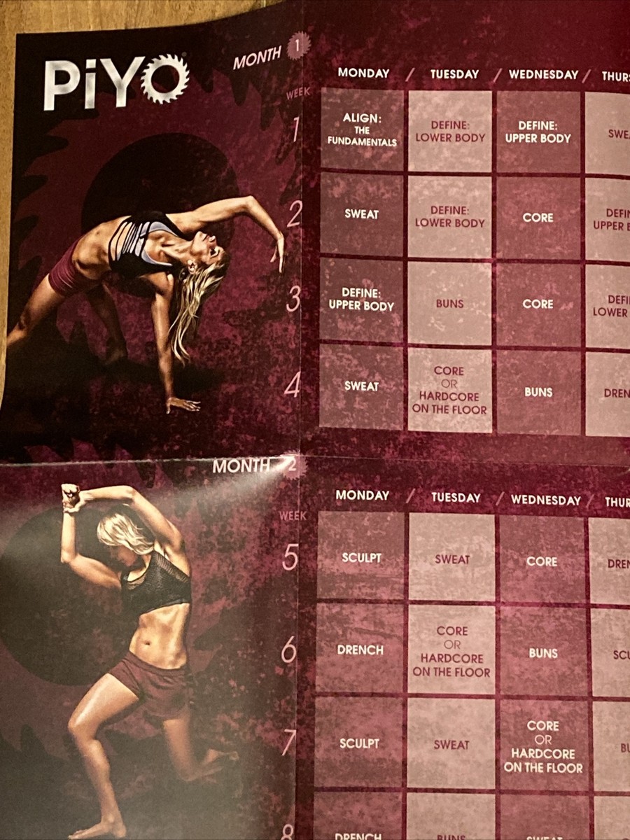 Official Piyo Workout Calendar