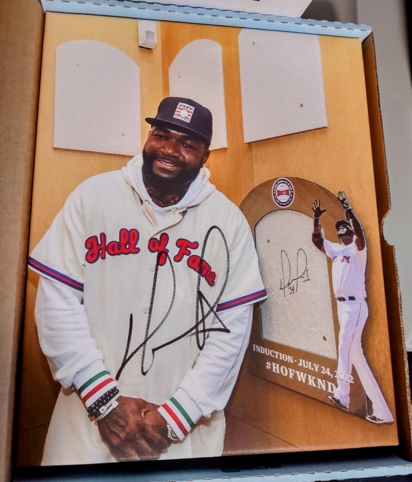 DAVID ORTIZ BIG PAPI HALL OF FAME 22 SIGNED AUTOGRAPH 11x14 HOF CANVAS ...