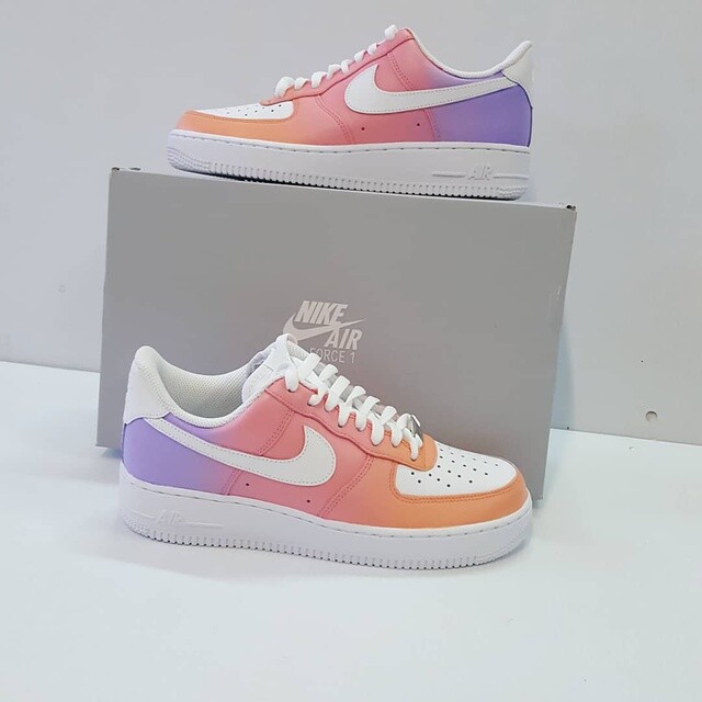 Custom Air Force 1 Sunset Fade ALL SIZES Men's/Women's | eBay