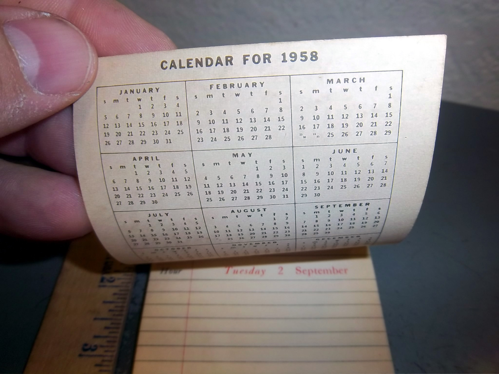 vintage 1958 calendar booklet Andis Clipper co Racine Wisc, "get the ...