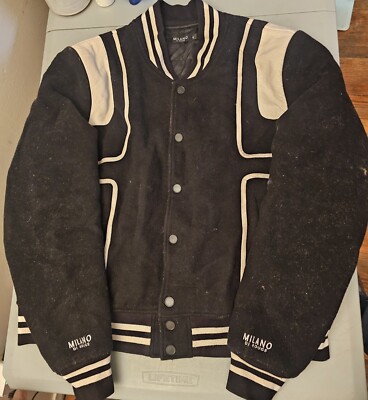 Men’s Milano Di Rouge Bomber Jacket Black -Size Medium | eBay