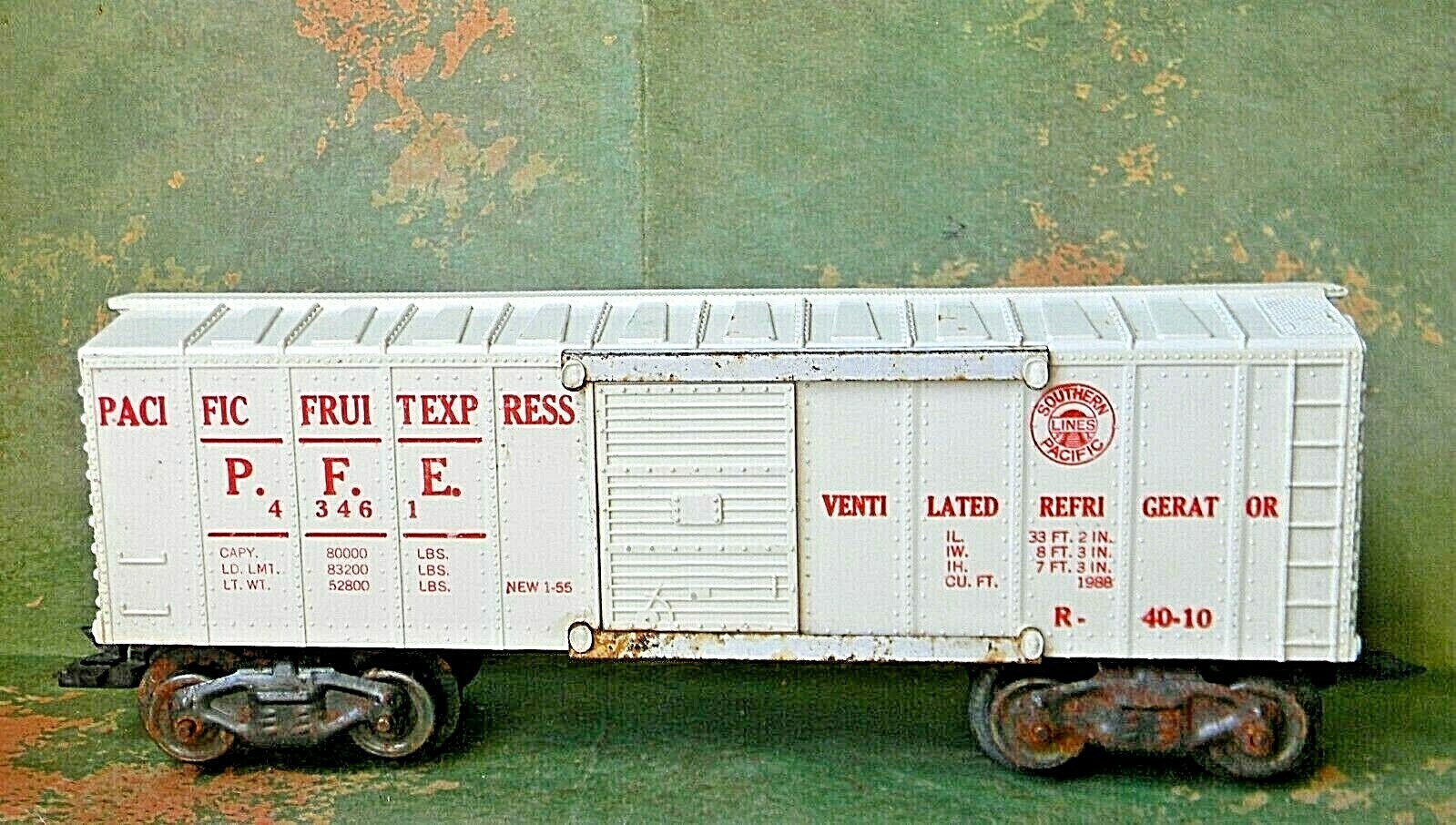 MARX Ventilated Reefer ~ SOUTHERN PACIFIC LINES ~ 8-Wheel Rd# PFE 43461 ...