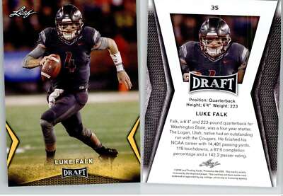 Luke Falk 2018 Leaf Draft Gold #35 Washington St Titans RC Rookie | eBay