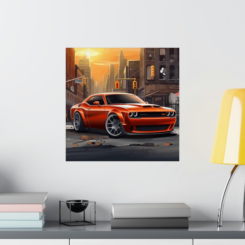 Dodge Challenger SRT Hellcat Demon Scat Pack American Muscle Car Poster ...