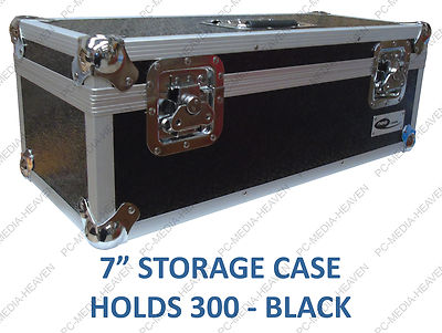 7" Singles Vinyl Record Box Storage DJ Black 300 45's Aluminium Hard ...