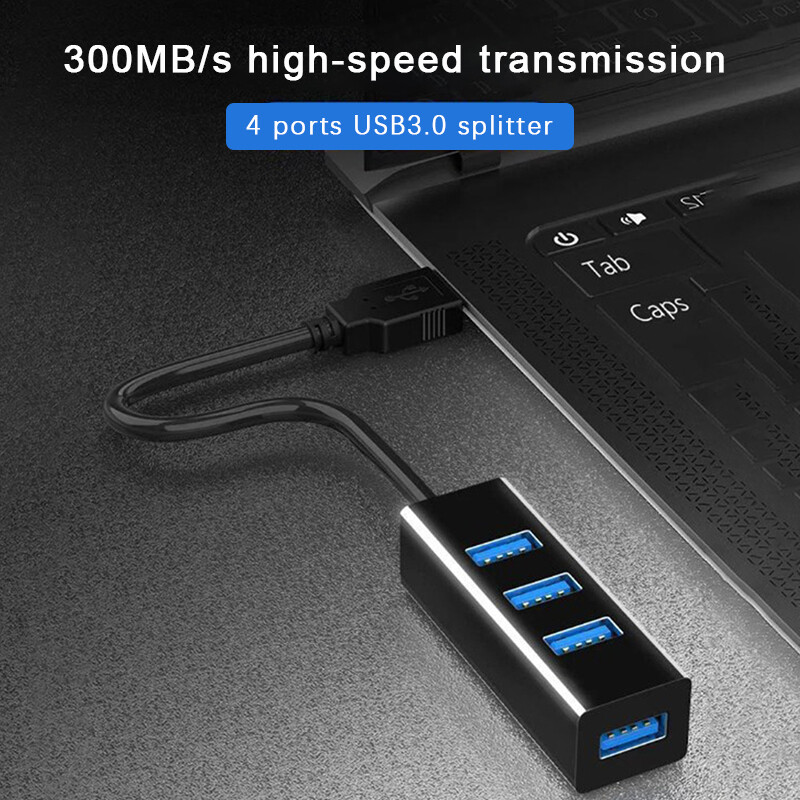 USB Hub Multi USB Splitter Hub Use Power Adapter 4 Port Multiple ...