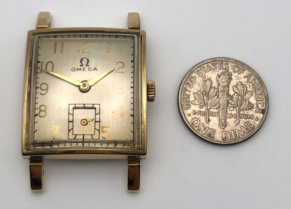 14k Solid Gold Vintage OMEGA square Watch 17 Jewels Movement | eBay