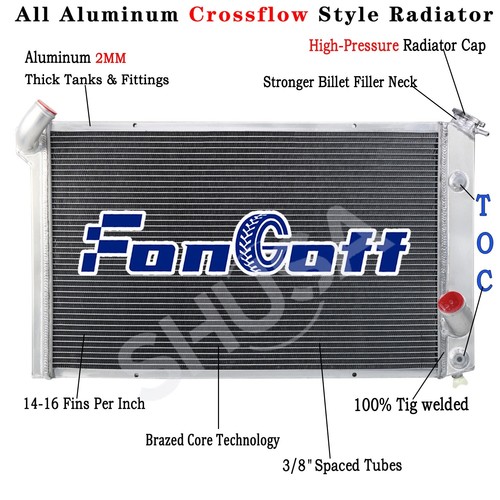 3 Row Aluminum Radiator Fit 1973-1976,1975 Chevy Corvette C3 V8 5.7L 7 ...
