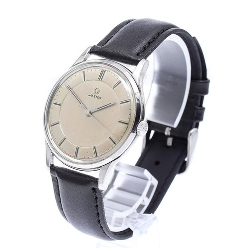 OMEGA SEAMASTER 14757 1 SC 33mm SS Hand-Wind Silver Dial Leather Strap ...
