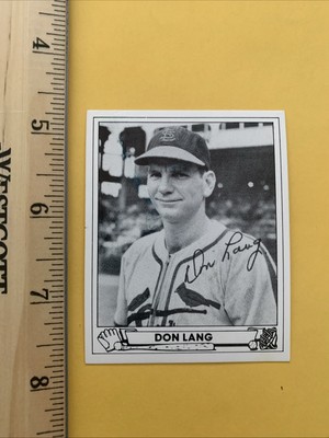 Don Lang SIGNED 1985 TCMA 1948 Play Ball #3, St. Louis Cardinals ...