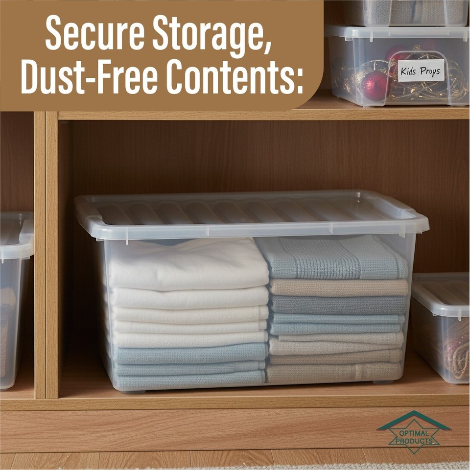 Set Of 5 Plastic Storage Box Boxes WITHOUT LIDS UK MADE Home Office ...