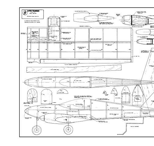 2 to Tango Twin Engine 62" WS RC Model Airplane Printed Plans ...