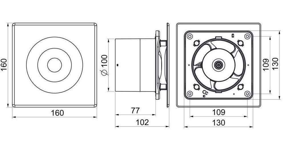 Constantly Running Extractor Fan 100mm / 4" with Timer Basement ...