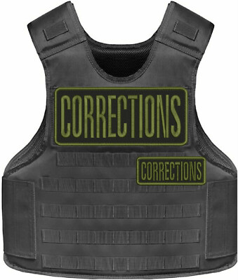 Corrections 2 EMBROIDERY PATCH 4X10 AND 2X5 HOOK ON BACK Od Green on ...
