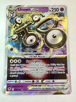 Pokémon TCG - Unown VSTAR - 066/195 - SWSH Silver Tempest - Ultra Rare ...