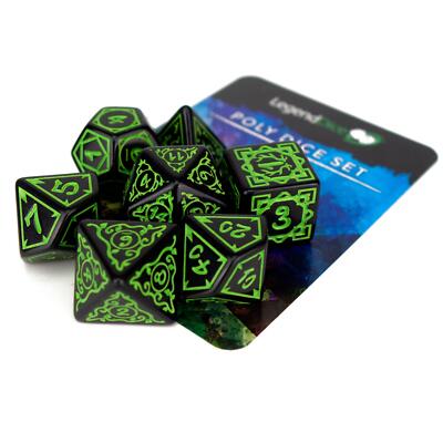 RPG Dice Set - Poly Dice Set - Sigil - Druid Green | eBay UK