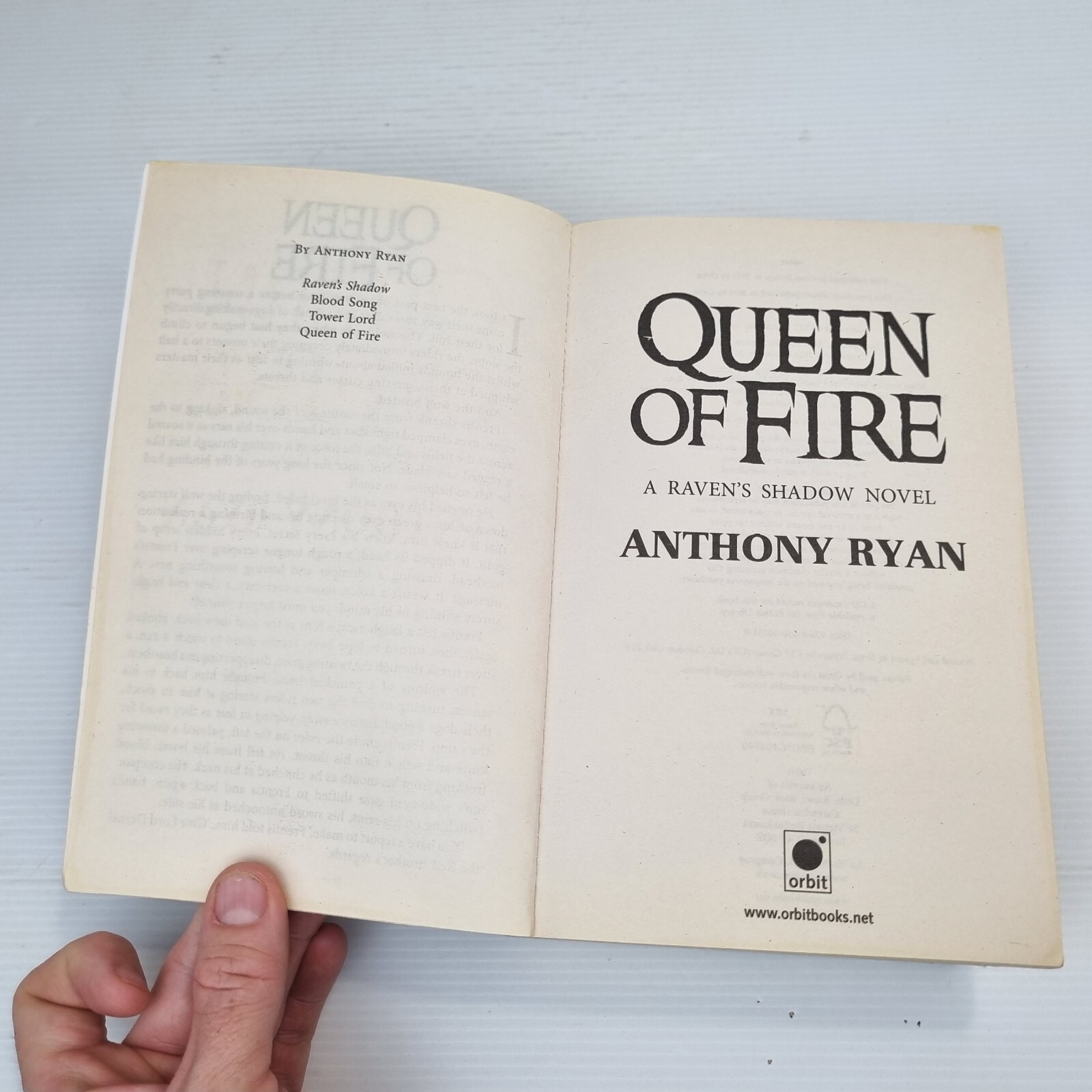 Queen Of Fire Anthony Ryan Raven's Shadow Series Book #3 (Paperback ...