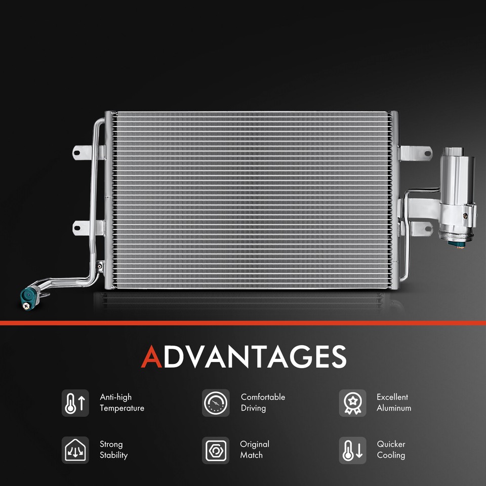 AC Condenser with Receiver Drier for Audi TT Quattro Volkswagen VW Golf ...