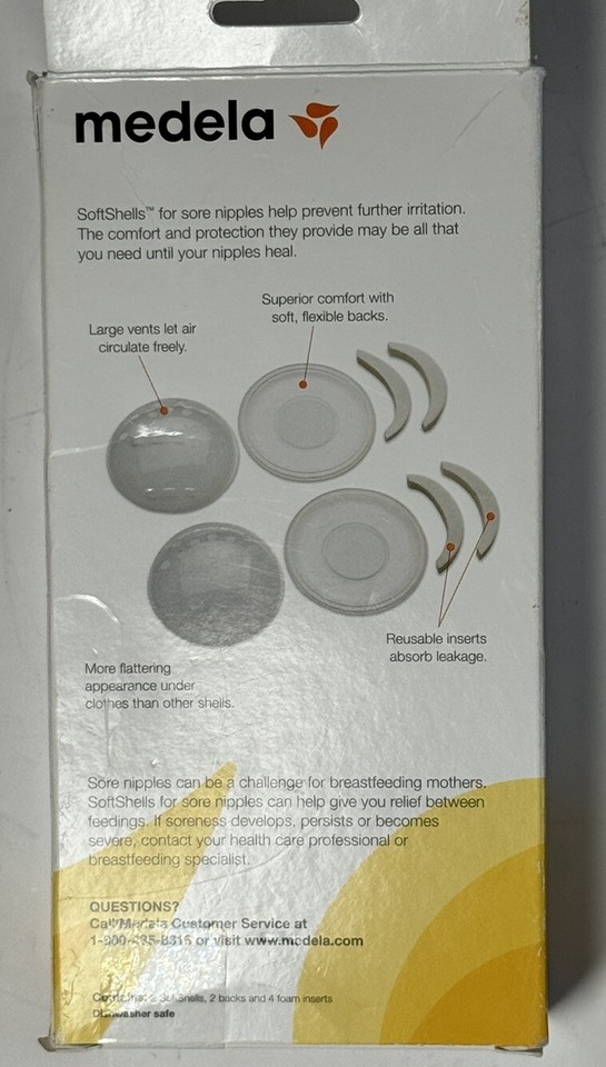 Medela Softshells Breast Shells for Sore Nipples #80210 BPA Free NEW ...