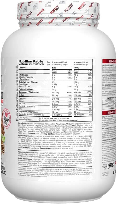 Perfect Sports HULK Protein Clean Mass Gainer Chocolate Ice Cream 1.36 ...