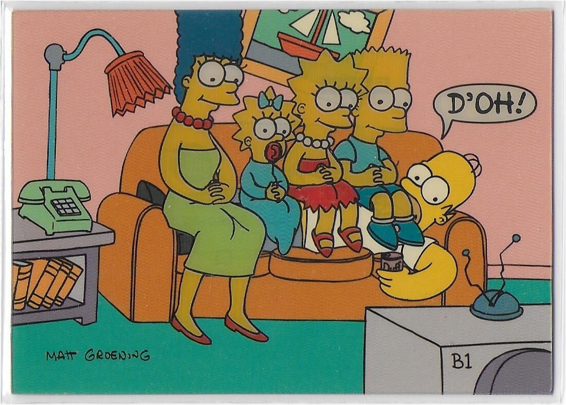 THE SIMPSONS PROMO CARD SET B1 & C1 D'OH! ACETATE OVERLAY SKYBOX BONGO ...