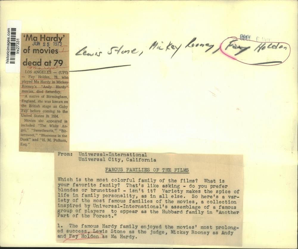 Lewis Stone Dead