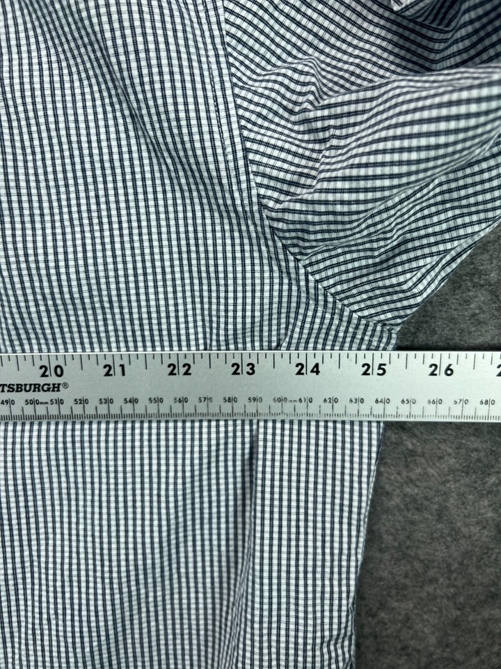 IZOD Button Up Shirt Mens XL Black Grid Check IZ Logo Long Sleeve Work ...