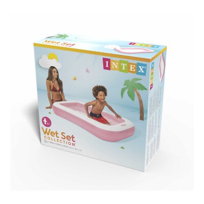 INTEX WET SET INFLATABLE SWIMMING KIDDIE POOL RECTANGULAR 1.66MX1MX25CM ...