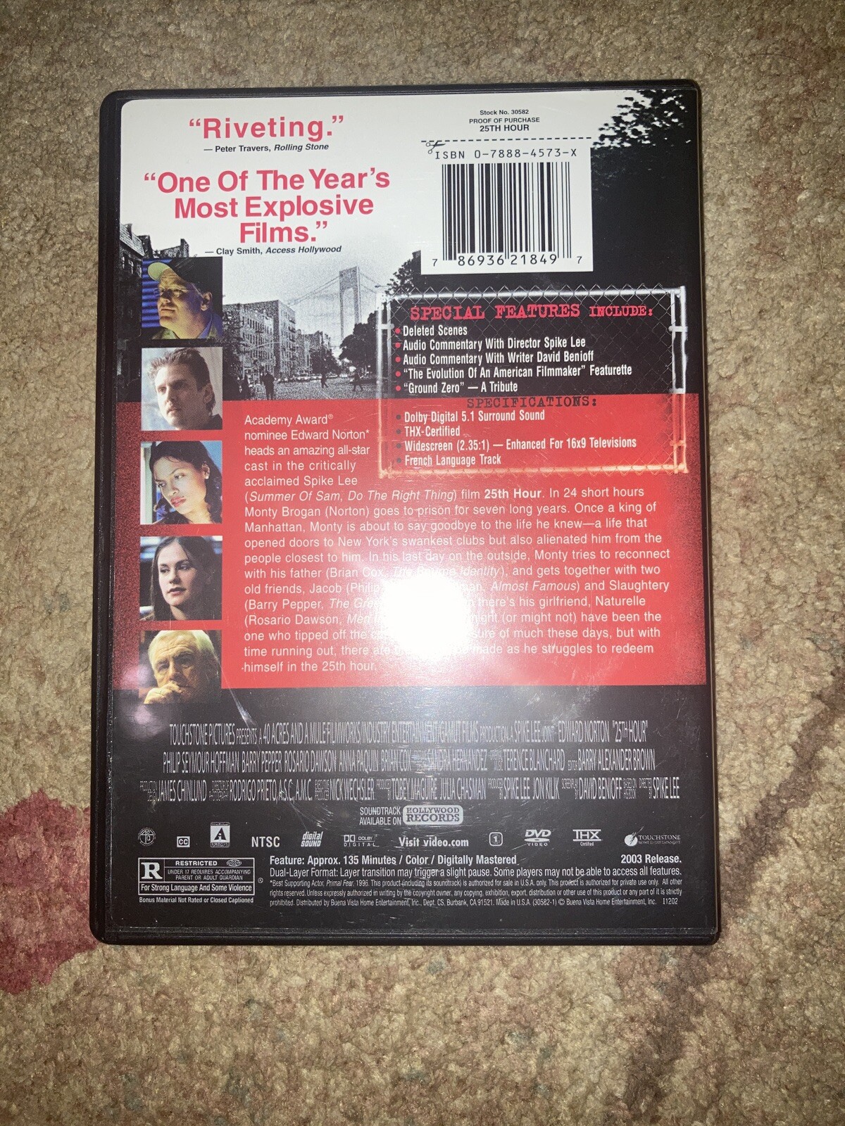 25th Hour - DVD - VERY GOOD 786936218497 | eBay