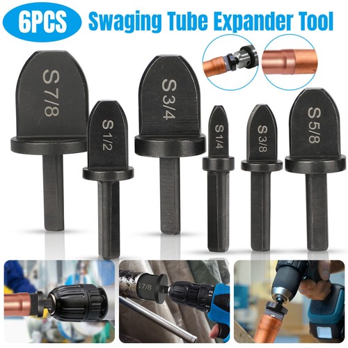 6x Swaging Tool Drill Bit Set Air Conditioner Copper Pipe Flaring Tube ...