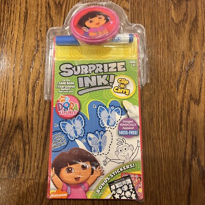 Dora the Explorer Surprise Ink Game Book, Clip Board, & Markers Clip N ...