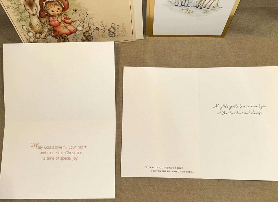 LOT (8) Vintage NEW Unused MARY HAMILTON Christmas Cards Forest Friends ...