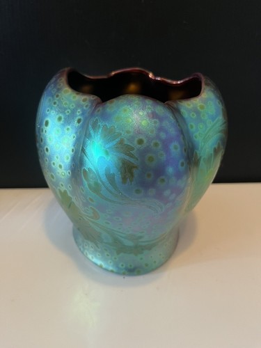 Antique WELLER SICARD POTTERY VASE 1900’s Art NOUVEAU IRIDESCENT Purple ...